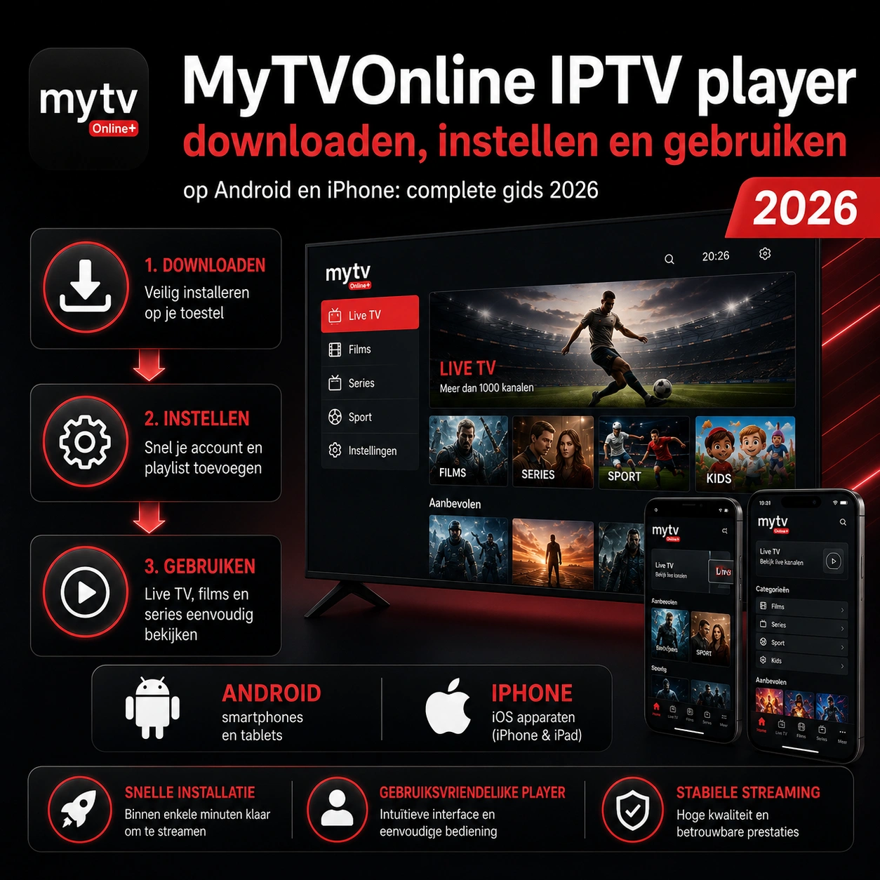 MyTVOnline IPTV Player: downloaden en instellen 2026